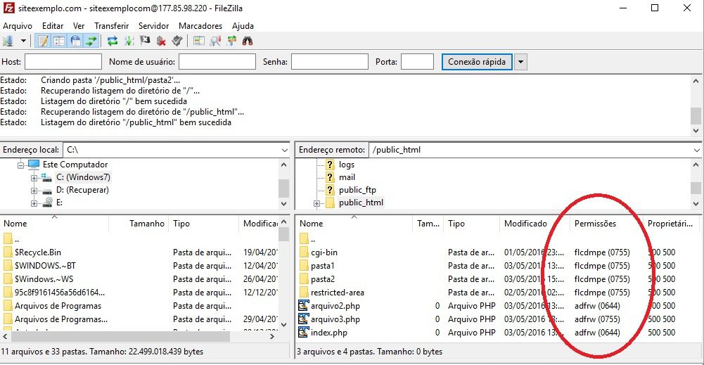 Chmod: Configurando permissões por FTP usando Filezilla | Homehost Chmod: Configurando permissões por FTP usando Filezilla | Homehost