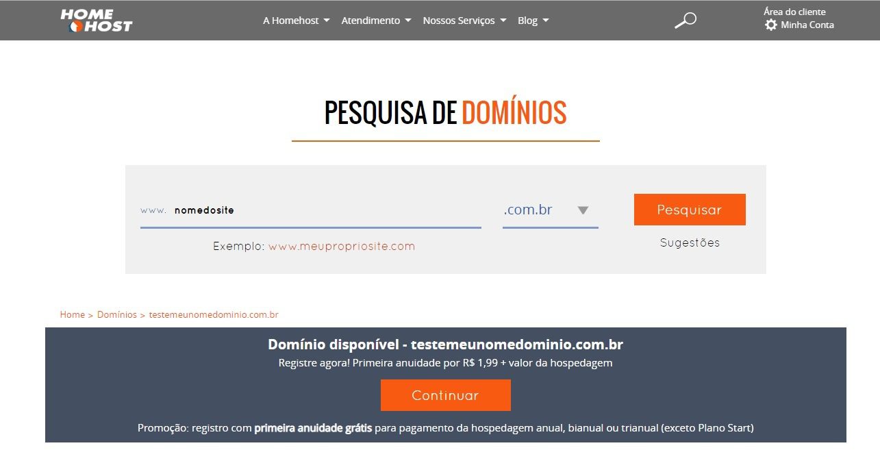 Registro de Domínio Grátis: como criar o seu | Homehost